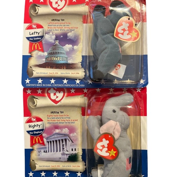 Ty | Toys | Ty Mcdonalds Teenie Beanie Baby Righty The Elephant Lefty ...
